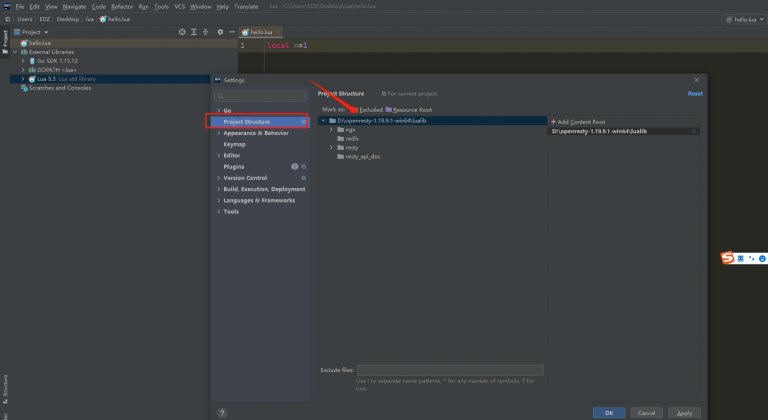 Goland 配置 Openresty Lua 语法提示 – 兰陵美酒郁金香的个人博客