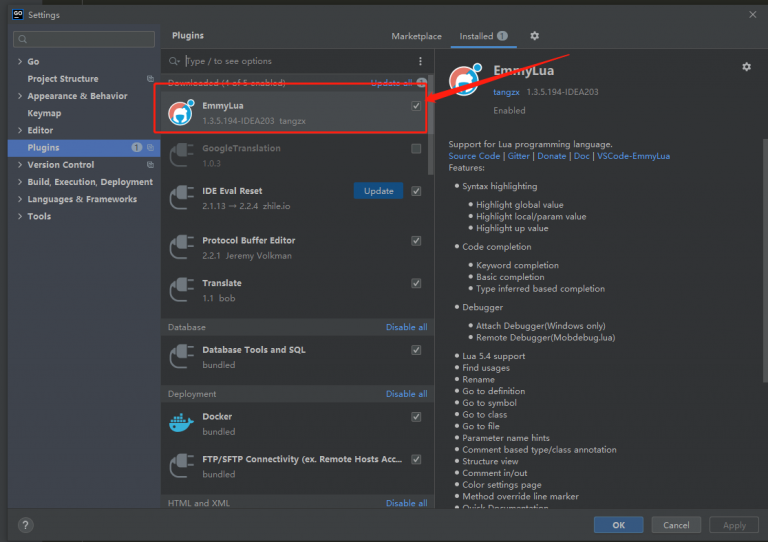 Goland 配置 Openresty Lua 语法提示 – 兰陵美酒郁金香的个人博客
